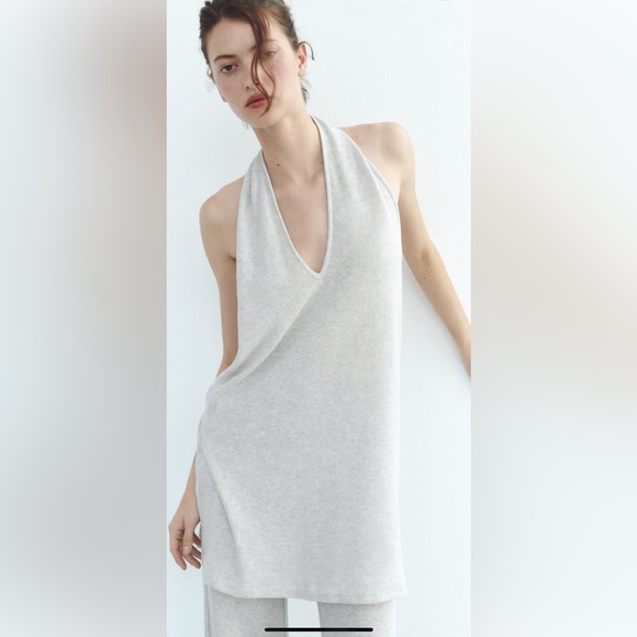 Zara | Tops | Zara Shiny Halter Top | Poshmark